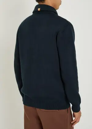 NOW YOU LIVE Carlton Cotton Cardigan - Navy