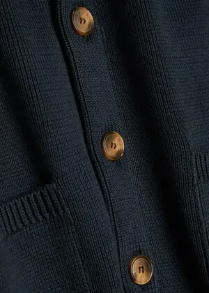 NOW YOU LIVE Carlton Cotton Cardigan - Navy