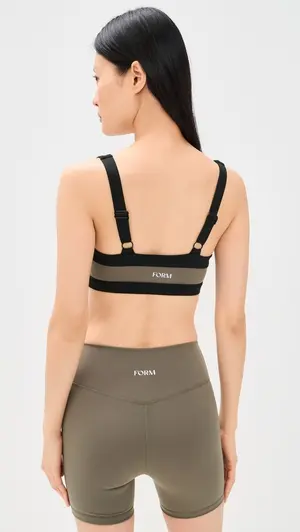 FORM Square Neck Sports Bra - Walnut/black