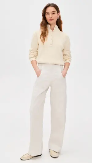 Helmut Lang Slub Button Pullover - Natural