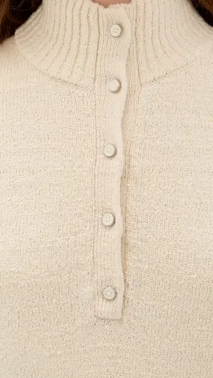 Helmut Lang Slub Button Pullover - Natural