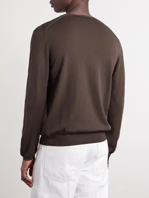 SLOWEAR Cotton And Silk-blend Sweater - Brown