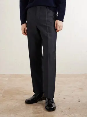 JIL SANDER Straight-leg Wool And Mohair-blend Trousers - Blue
