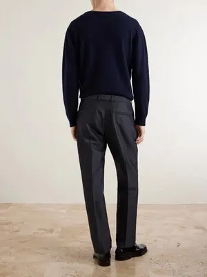 JIL SANDER Straight-leg Wool And Mohair-blend Trousers - Blue