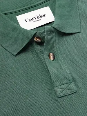 CORRIDOR Garment-dyed Cotton-piqué Polo Shirt - Green