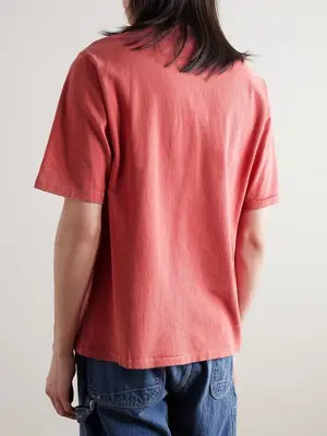 CORRIDOR Garment-dyed Cotton-jersey T-shirt - Red