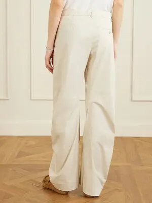 Acne Studios Coated Organic Cotton-twill Barrel-leg Pants - Neutrals
