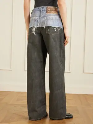 Acne Studios Trompe L'oeil Pinstriped Wide-leg Jeans
