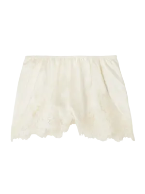 DÔEN Iona Lace-Trimmed Silk-Satin Shorts