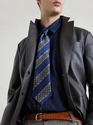 Versace 9cm Silk-jacquard Tie - Blue