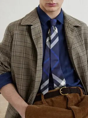Burberry 7cm Checked Silk-twill Tie - Blue