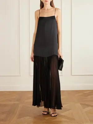 ANINE BING Clementine Pleated Maxi Dress - Black
