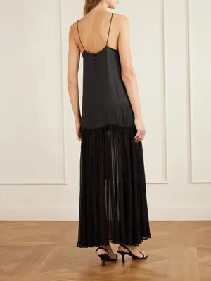 ANINE BING Clementine Pleated Maxi Dress - Black