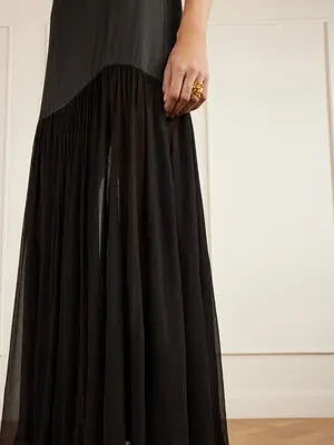 ANINE BING Clementine Pleated Maxi Dress - Black