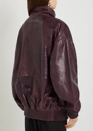 Christopher Esber Devon Leather Bomber Jacket - Maroon