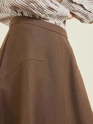 Polo Ralph Lauren Hemp Midi Skirt - Brown