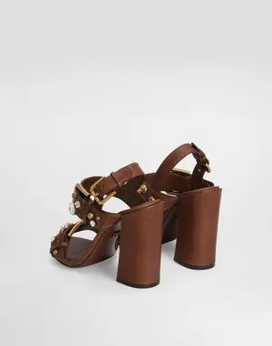 Dolce & Gabbana Keira Cowhide Sandals With Embellishments