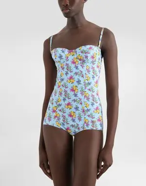 Dolce & Gabbana Floral-print Balconette One-piece Swimsuit - Multicolor