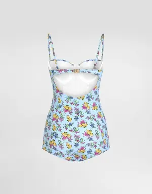 Dolce & Gabbana Floral-print Balconette One-piece Swimsuit - Multicolor