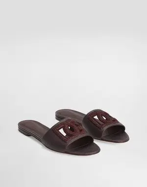Dolce & Gabbana Suede And Dauphine Calfskin Slippers - Bordeaux