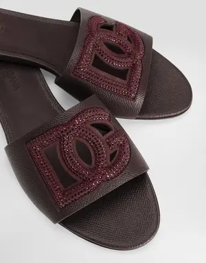 Dolce & Gabbana Suede And Dauphine Calfskin Slippers - Bordeaux