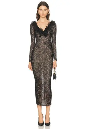 Alessandra Rich Long Sleeve Dress