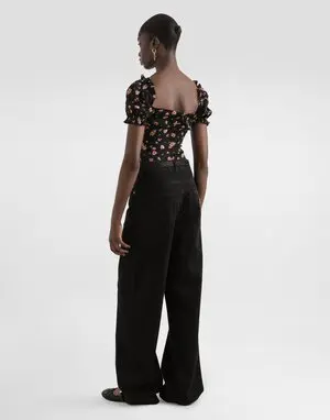 Dolce & Gabbana Floral-print Charmeuse Top