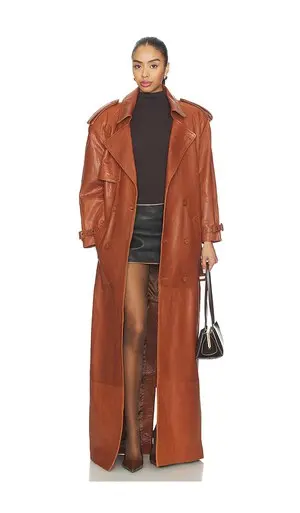 MANOKHI Mireia Leather Trench Coat