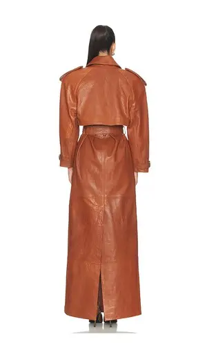 MANOKHI Mireia Leather Trench Coat