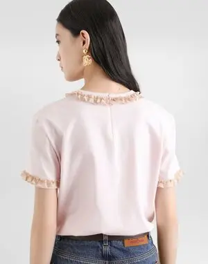 Dolce & Gabbana Jersey T-shirt With Lace And Embroidery