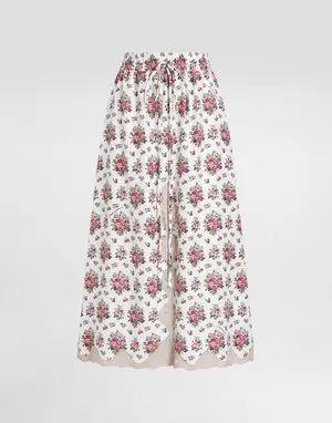 Dolce & Gabbana Floral-print Midi Skirt