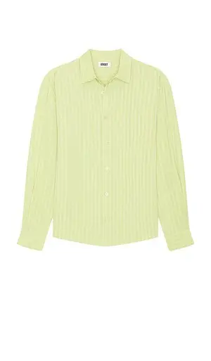 KROST Jordan Striped Wrinkle Shirt In Green - Butterfly