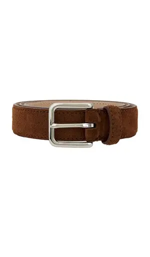Vince 30mm Alex Stitched Suede Belt - Saddle