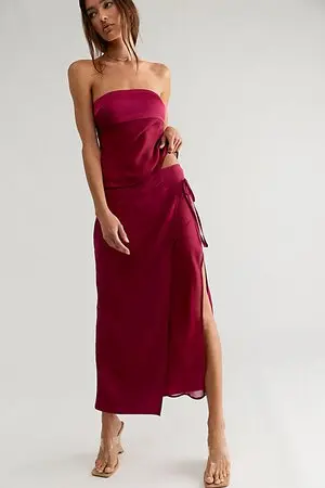 OWNLEY Ricky Maxi Skirt Set - Wine