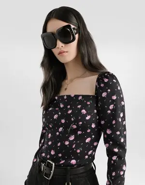Dolce & Gabbana Carnations-print Silk Top - Multicolor