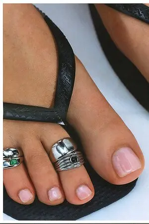 Free People Celeste Toe Ring Silver/onyx