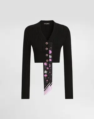 Dolce & Gabbana Virgin Wool Cardigan With Offset Rib