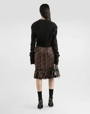 Dolce & Gabbana Virgin Wool Cardigan With Offset Rib