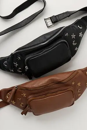 Free People Sonar Studded Leather Sling Bag - Black
