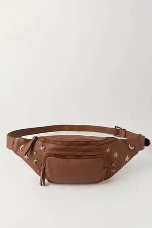 Free People Sonar Studded Leather Sling Bag - Cognac