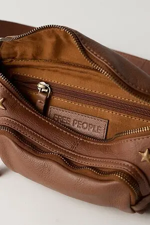 Free People Sonar Studded Leather Sling Bag - Cognac