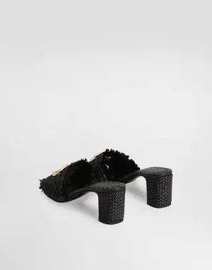 Dolce & Gabbana Raffia Mules With Braid And Fringe