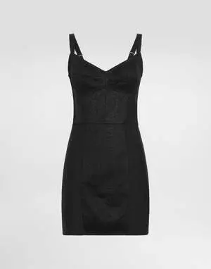 Dolce & Gabbana Sheath Dress In Stretch Fabric And Lace