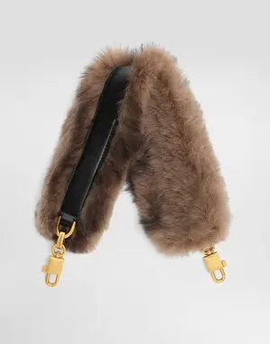 Dolce & Gabbana Shearling And Palmellato Calfskin Bag Shoulder Strap - Multicolor