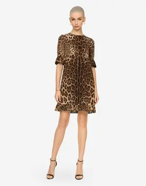 Dolce & Gabbana Short Leopard-print Cady Dress - Multicolor