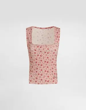 Dolce & Gabbana Rose-print Viscose Tank Top - Multicolor