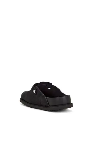BIRKENSTOCK Boston Pony Hair Mule With Buckle Closure - Black