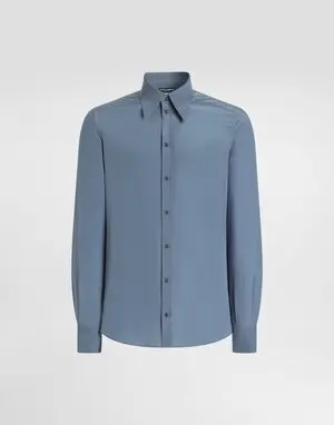 Dolce & Gabbana Silk Crêpe De Chine Gold Shirt - Azure