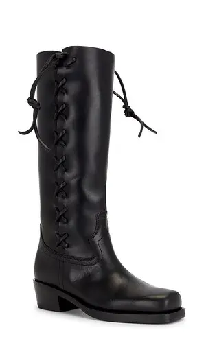Paris Texas Roxanne Leather Tall Boots - Black