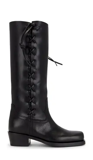 Paris Texas Roxanne Lace-up Leather Boots - Black